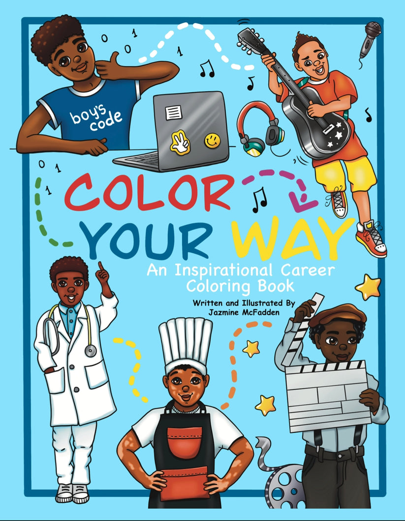 Color Your Way- Career Coloring Book (For Boys) w/ Crayons – Art of Jaz ...